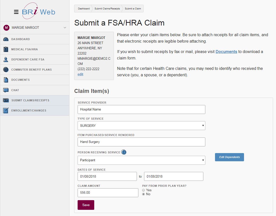 Submitting Claims - Walk Through | BRI | Benefit Resource
