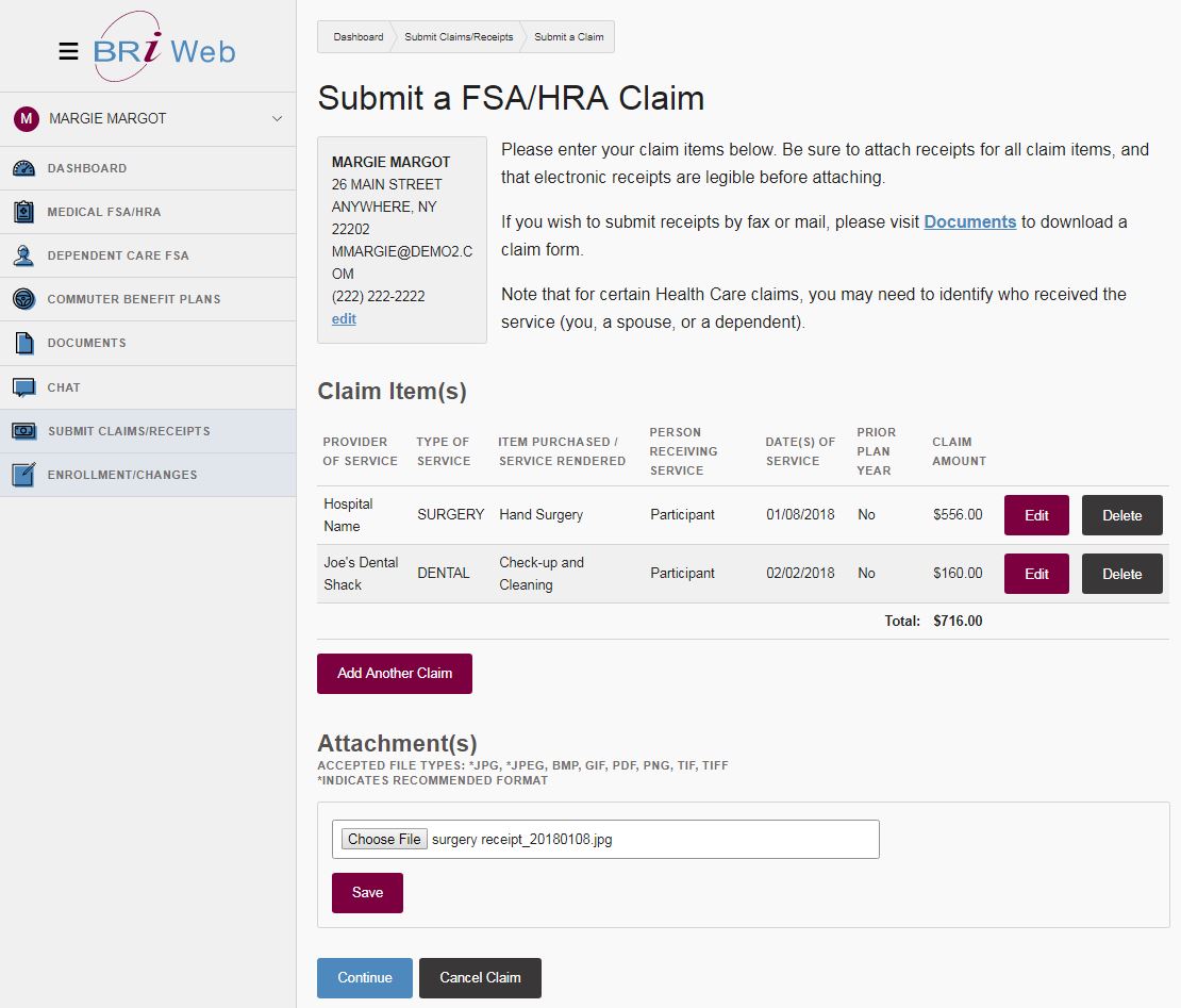 Submitting Receipts – Walk Through | BRI | Benefit Resource