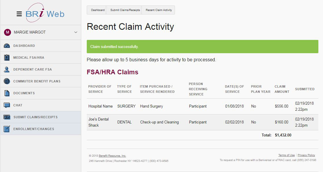 Submitting Claims - Walk Through | BRI | Benefit Resource