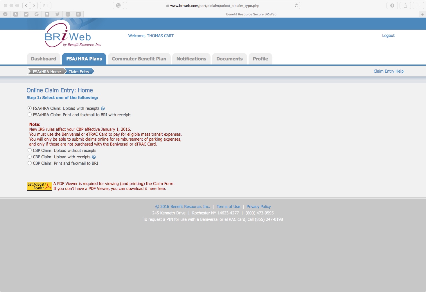Submitting Claims - Walk Through | Benefit Resource, Inc.