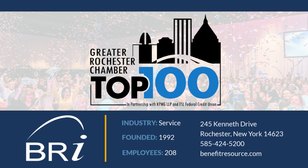 BRI Honored as a Greater Rochester Chamber Top 100 Company for a Second ...