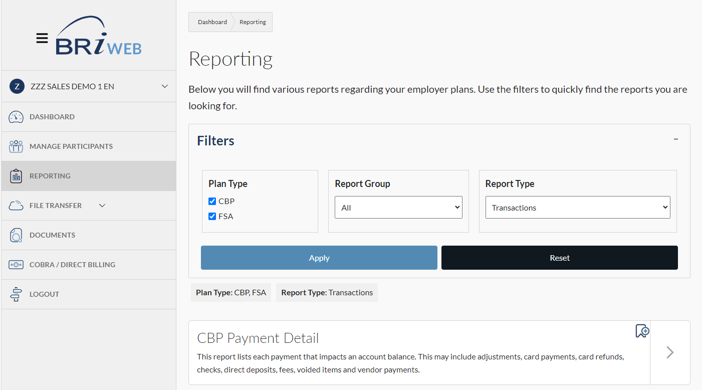 BRIWEB Management Portal | BRI | Benefit Resource