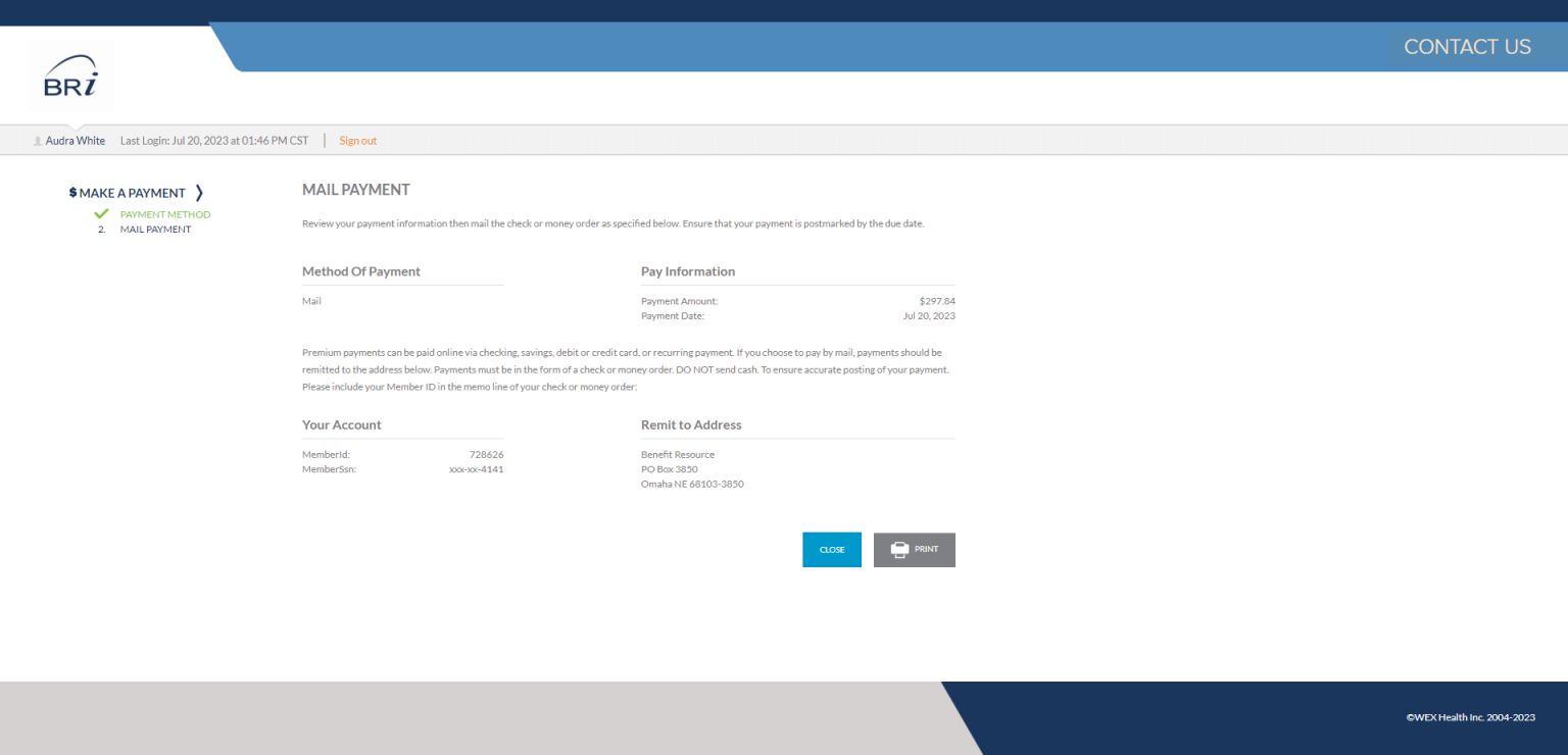 BRI COBRA & Direct Bill Member Portal | BRI | Benefit Resource